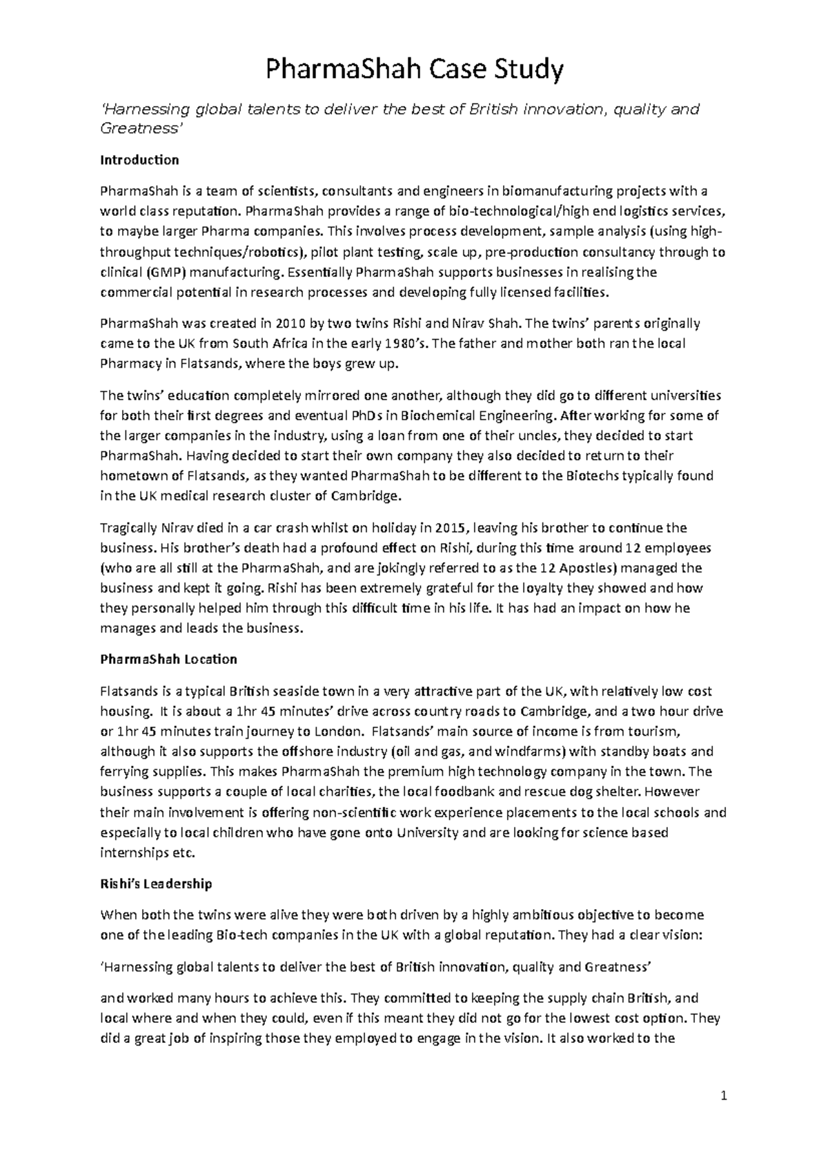 Pharma Shah+Case+Study+V3 - ‘Harnessing global talents to deliver the ...