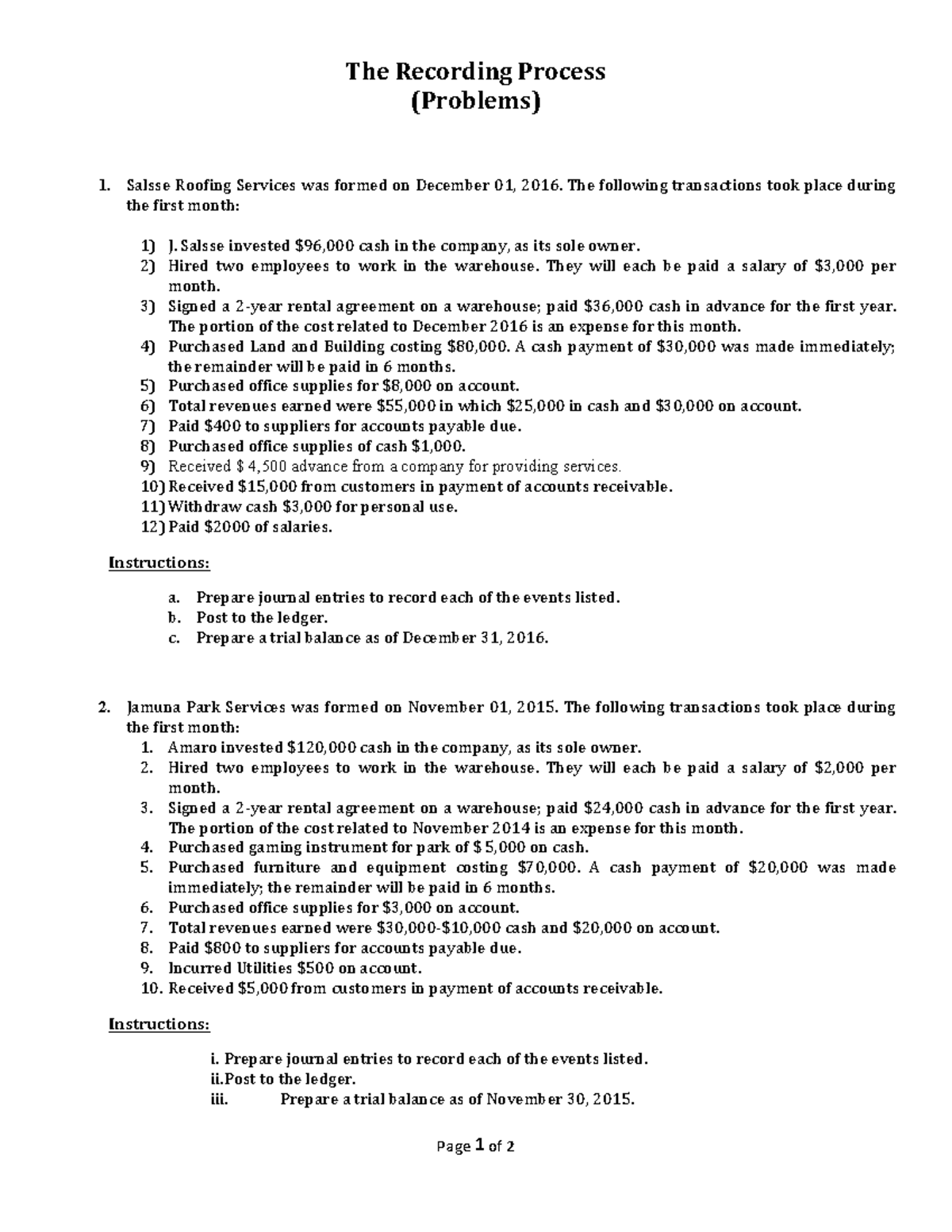 The Recording Process Ready Journal And Leger And Trial Balance the-recording-process-ready-journal-and-leger-and-trial-balance