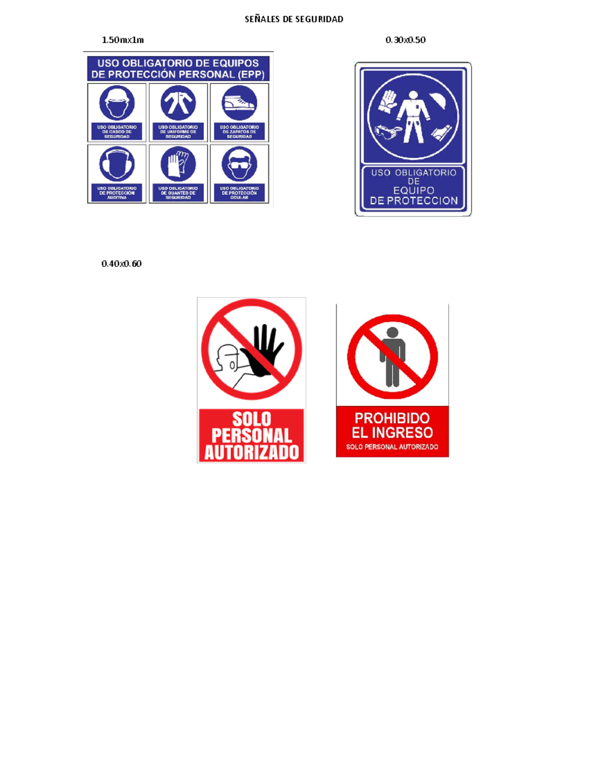 Señales EPPS Y NO Pasar - Seguridad y salud ocupacional - SEÑALES DE ...