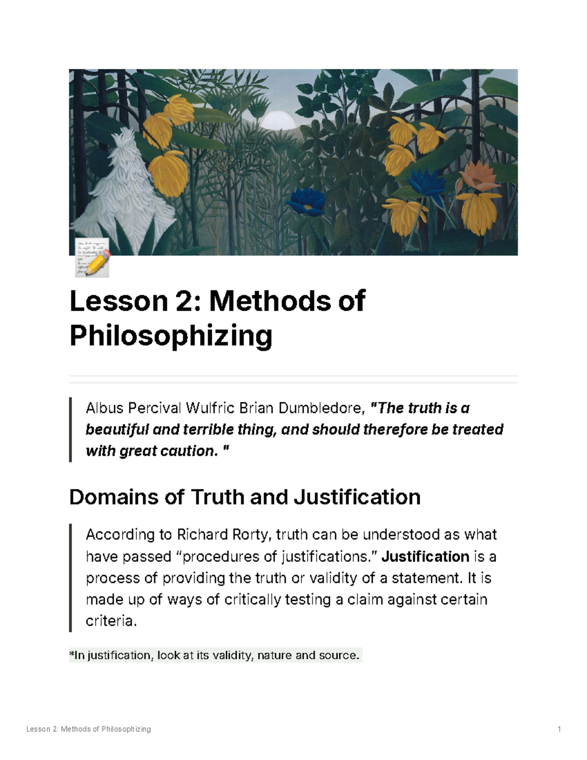 A79152 c3-afc5-4229-8b21-c3ffcc61d3ef Lesson 2 Methods of Philosophizing - 📝 Lesson 2: Methods ...