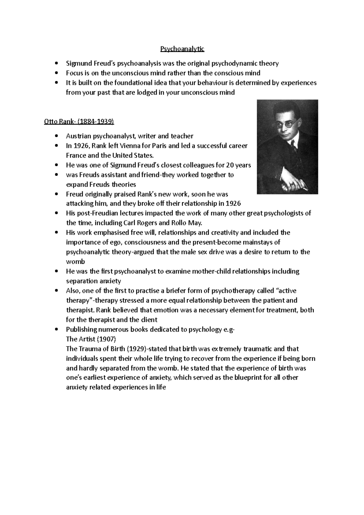 Psychoanalytic - Psychoanalytic Sigmund Freud's psychoanalysis was the ...