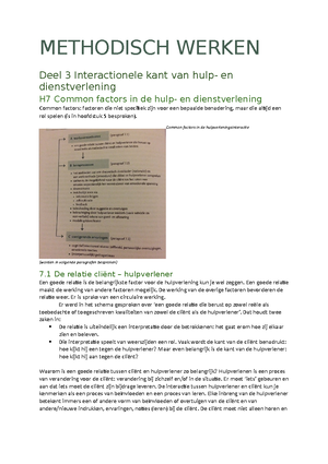 Samenvatting Methodisch handelen - Methodisch handelen (observeren en ...