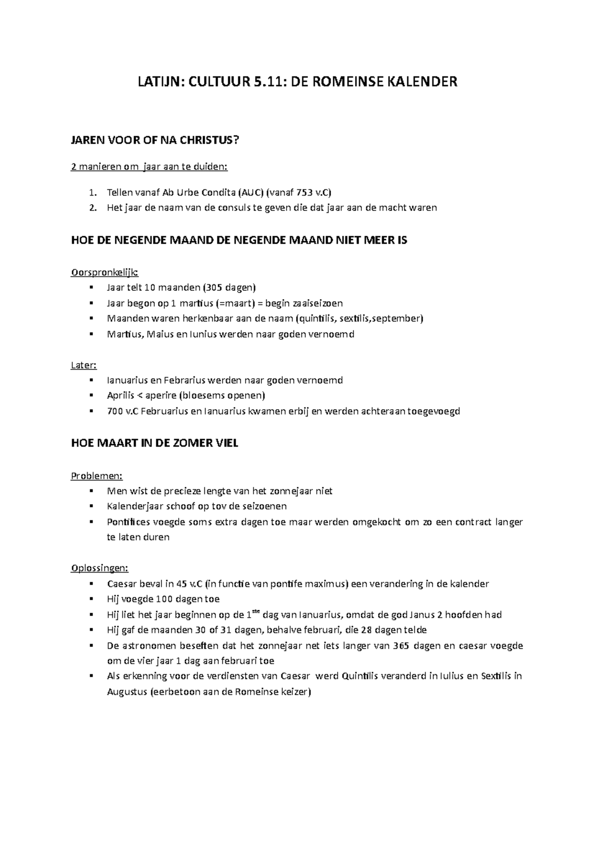 Cult 5.11 de romeinse kalender - LATIJN: CULTUUR 5: DE ROMEINSE ...