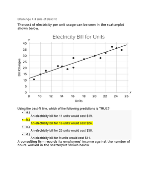 Unit 4 Challenge 4:1 - Introduction to Statistics Unit 4 Challenge 4:1 Correlation Mr. Carl Burl ...