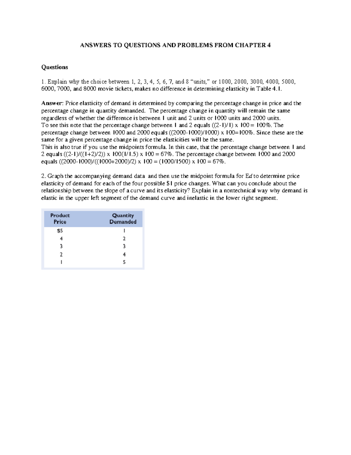 Problem Set 4 (Answers) - ANSWERS TO QUESTIONS AND PROBLEMS FROM ...