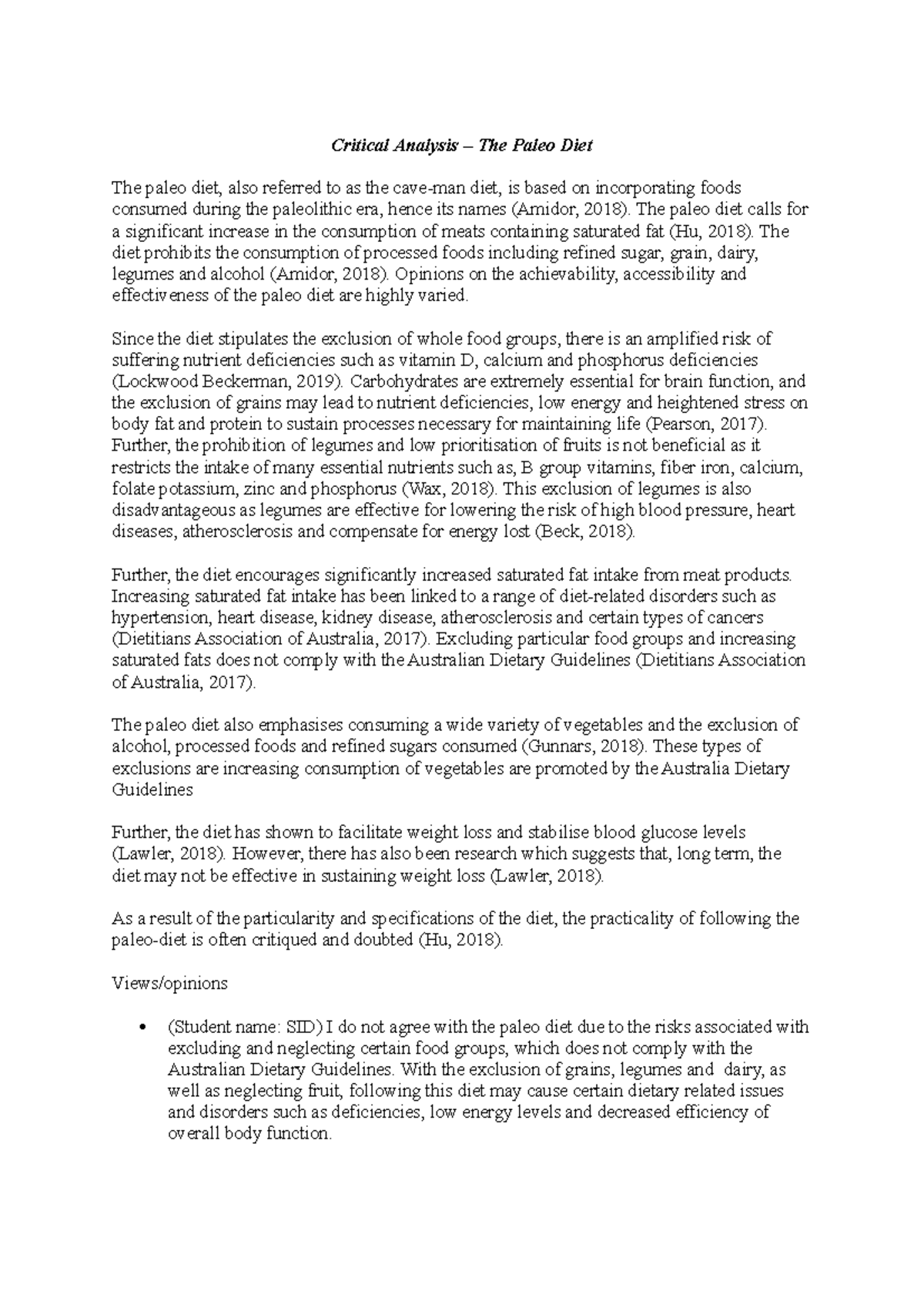 Critical Analysis Example - EDGU1003 - USyd - Studocu