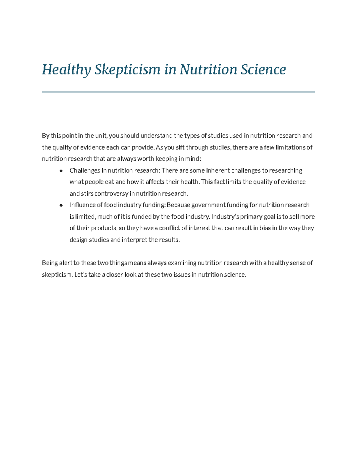 Healthy Skepticism in Nutrition Science - As you sift through studies ...