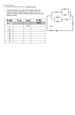 PT Midterm Letter C - PHYSICS - a) Draw the current flow on the circuit ...