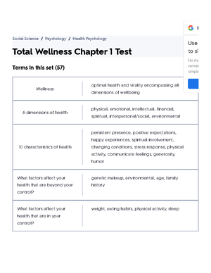 Wellness Assignment 7 Instructions - Assignment 7 Wellness Plan Part 1 ...