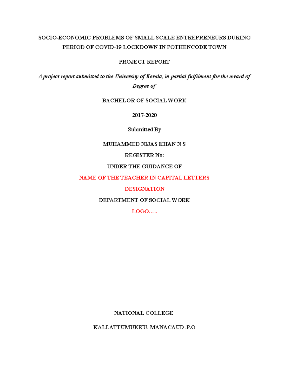 New research of my - SOCIO-ECONOMIC PROBLEMS OF SMALL SCALE ...