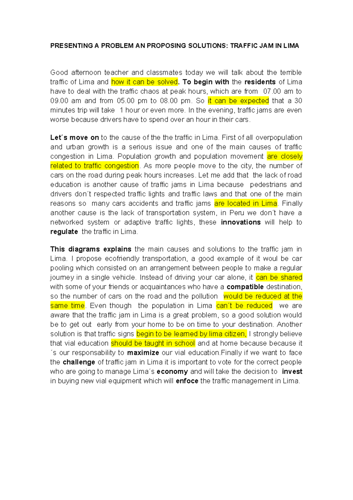 Presenting A Problem AN Proposing Solutions (2) - PRESENTING A PROBLEM ...
