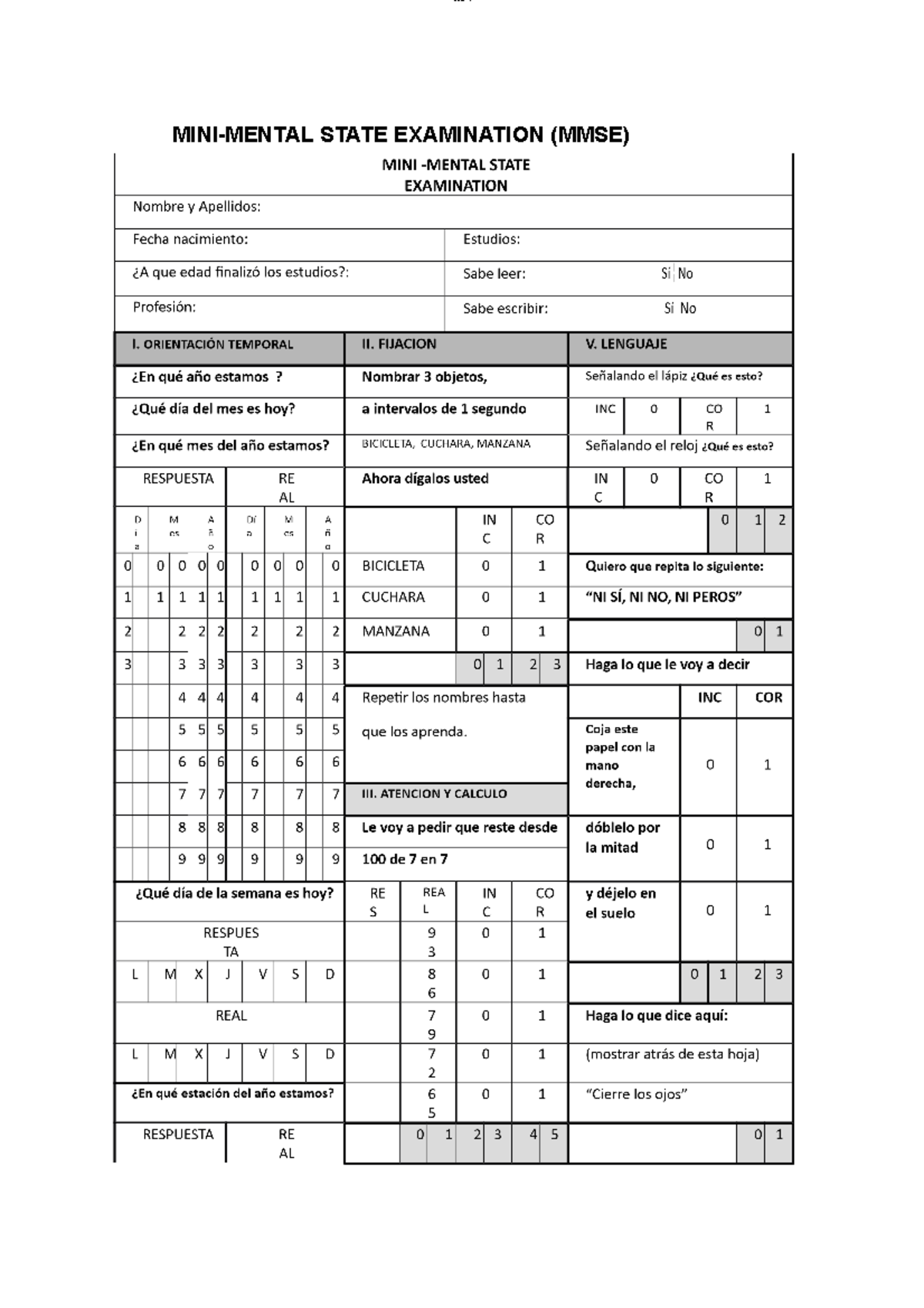 Escala-minimental - escala - Psicología General - lOMoARcPSD| MINI ...