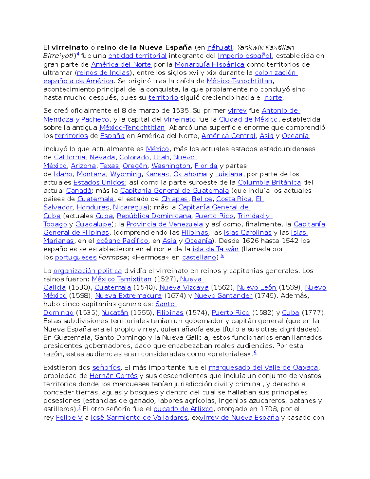 Nueva España - repore - El virreinato o reino de la Nueva España (en ...