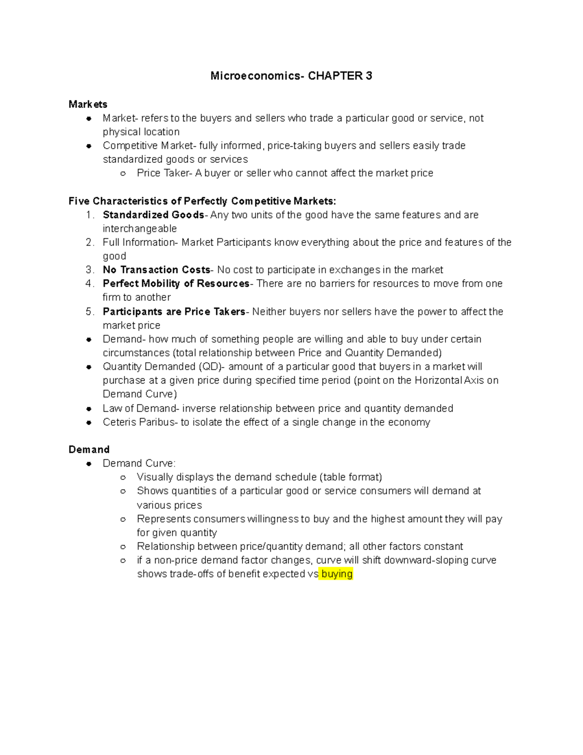 Microeconomics Chapter 3 - Microeconomics- CHAPTER 3 Markets Market ...