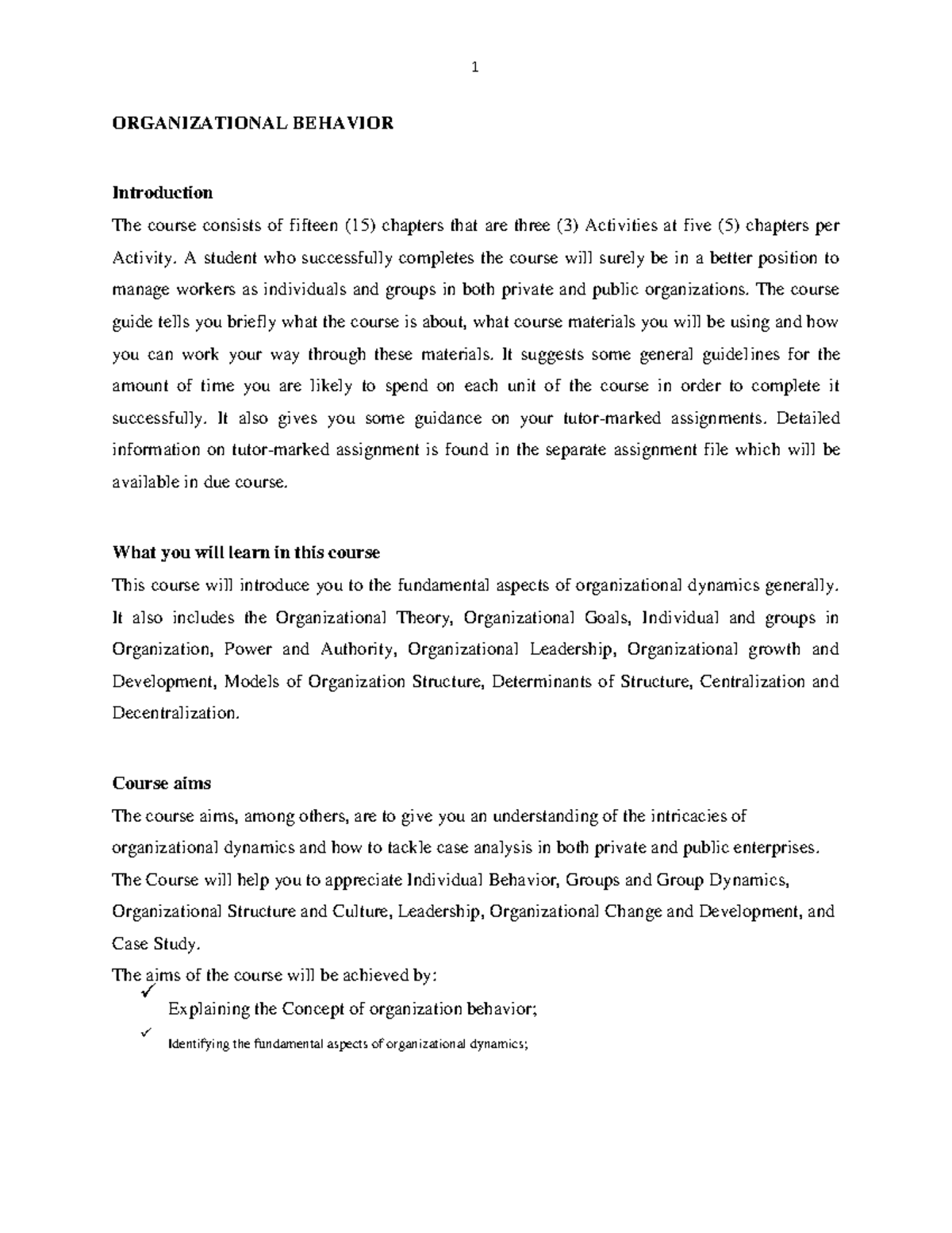 Organizational%20 Behaviour%20 - 1 ORGANIZATIONAL BEHAVIOR Introduction ...