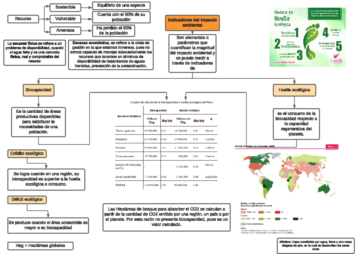 Biocapacidad y huella ecológica - Indicadores del impacto ambiental Son ...
