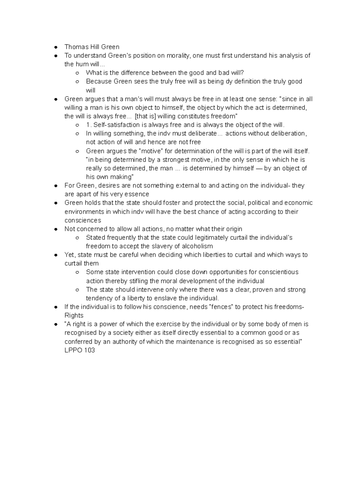 T. H. Green Theories of Liberty - Thomas Hill Green To understand Green ...