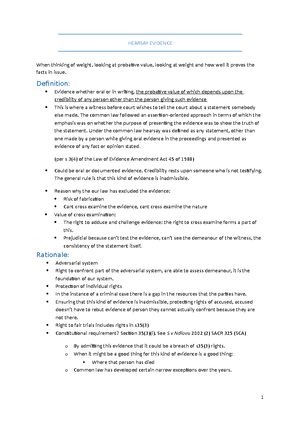 Hearsay Evidence 2020 - Hearsay Definition The Law of Evidence ...