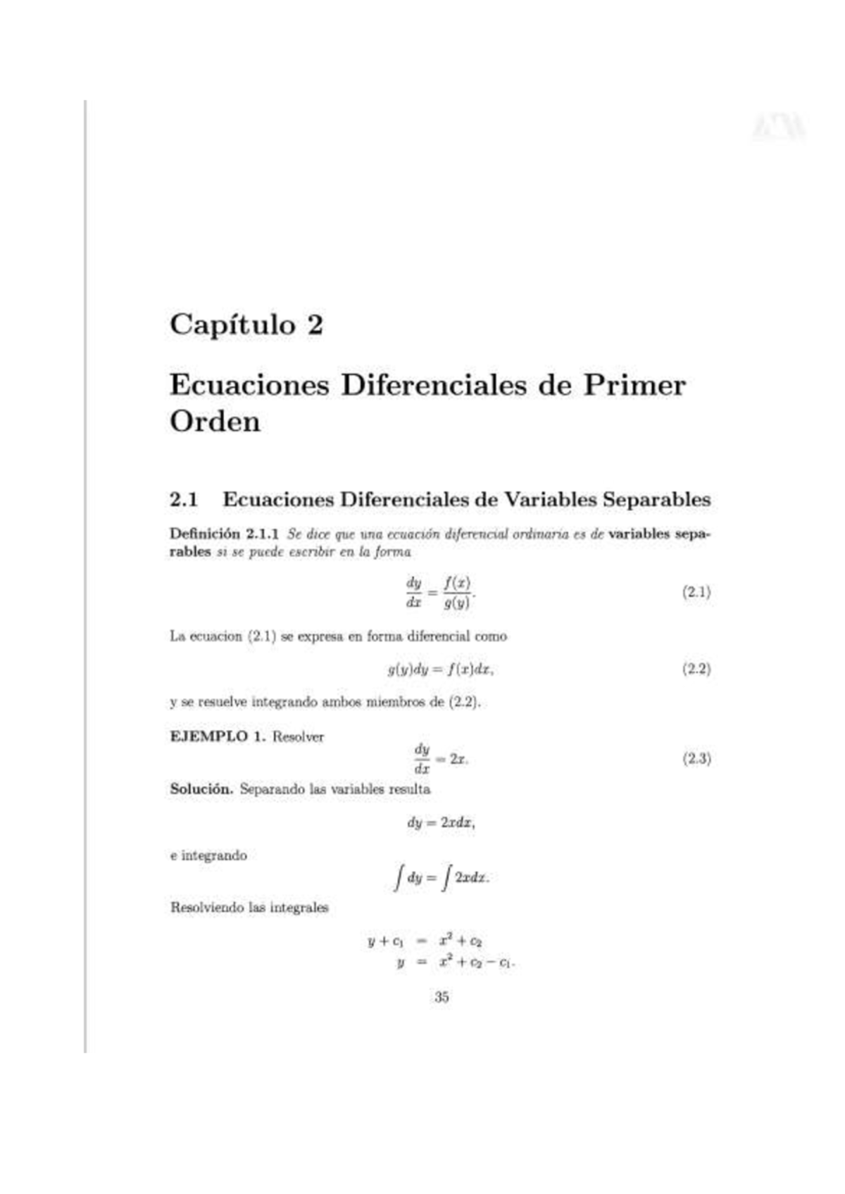 ED de variables separables - Ecuaciones Diferenciales y Álgebra Lineal - Studocu