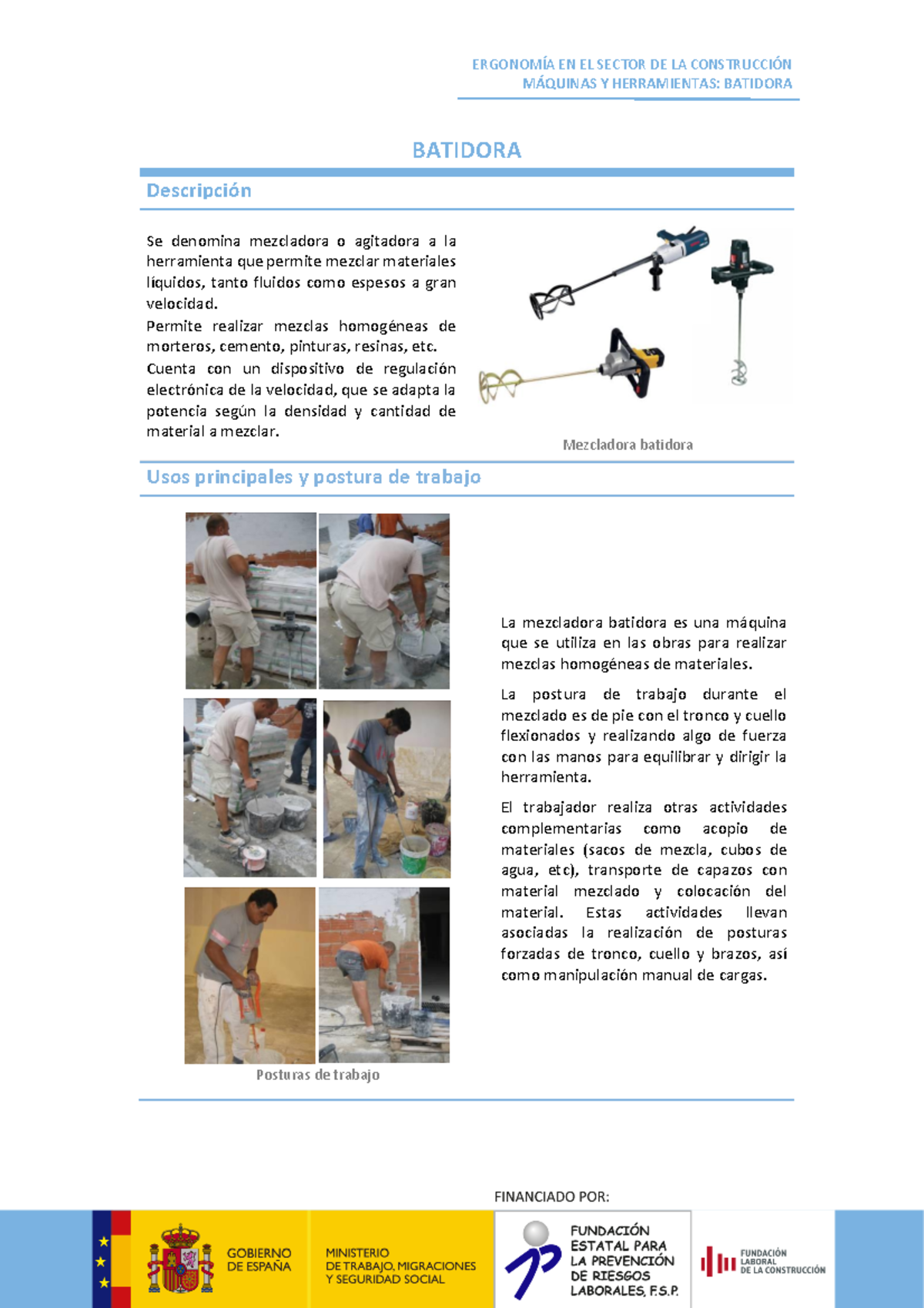 Ficha 20batidora - Guia - M¡QUINAS Y HERRAMIENTAS: BATIDORA BATIDORA DescripciÛn Se denomina ...