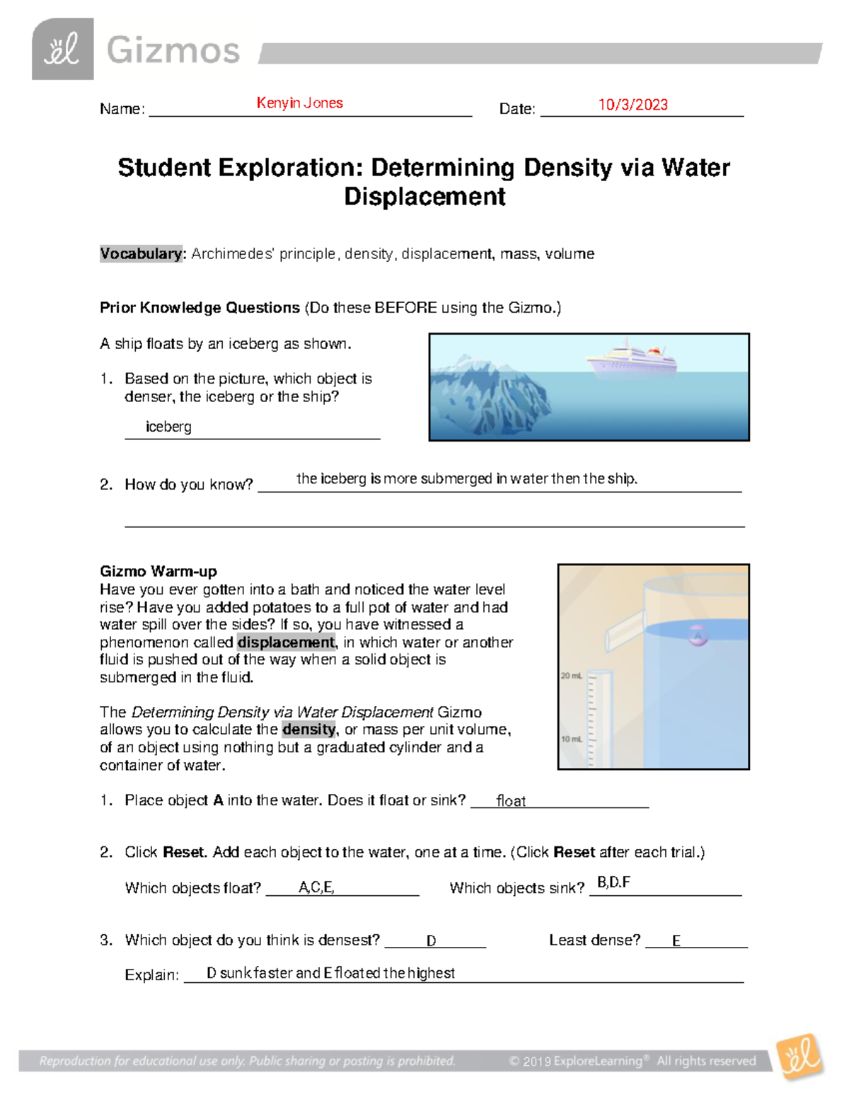 Density Water SE - 2019 Name ...