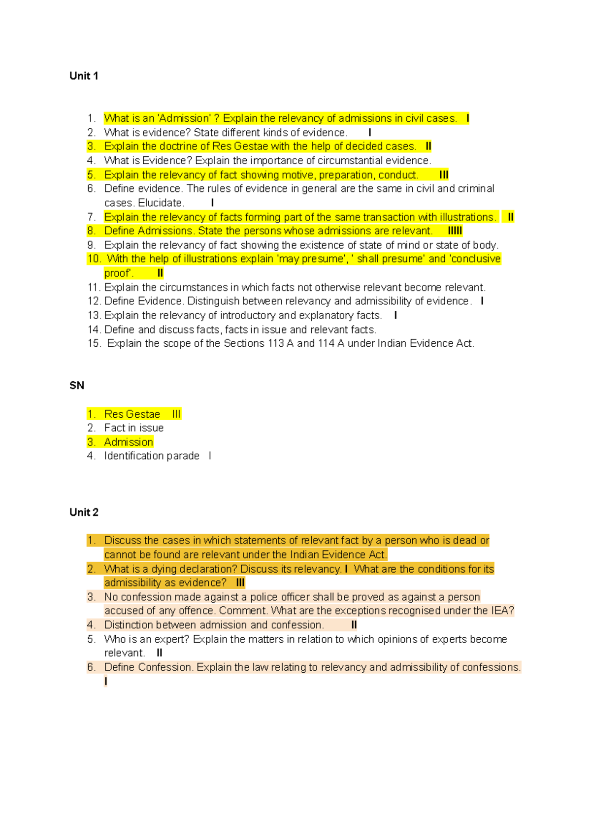 Evidence QP - materials - Unit 1 1. What is an ‘Admission’? Explain the ...