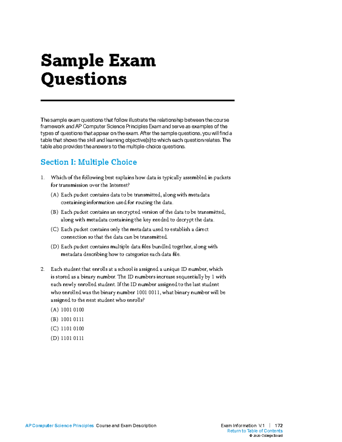 Ap Computer Science Principles Practice 18 Questions Sample Exam