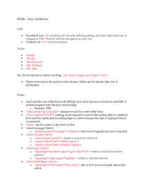 Basic Programming Practice Notes - HTML – Basic Breakdown Home page ...