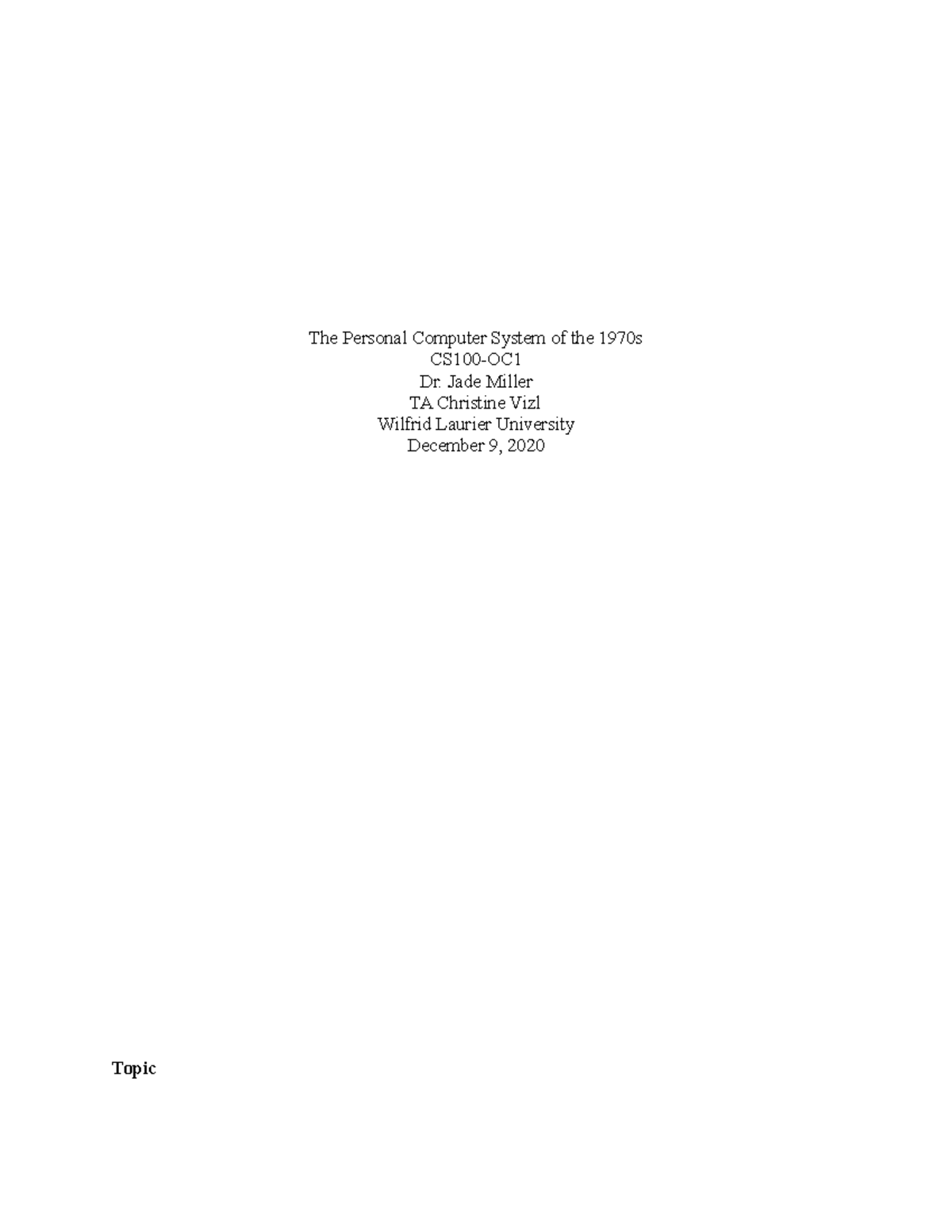 Cs100 AB2 - annotated bibliography assignment 2 grade: B - The Personal Computer System of the ...