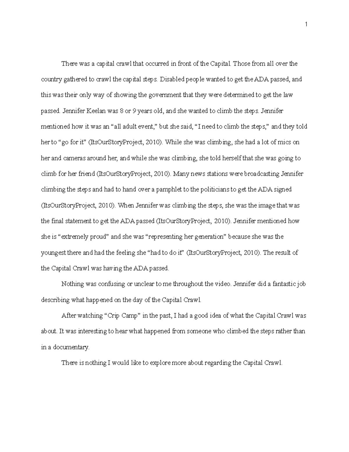 Capital Crawl - 1 There was a capital crawl that occurred in front of ...