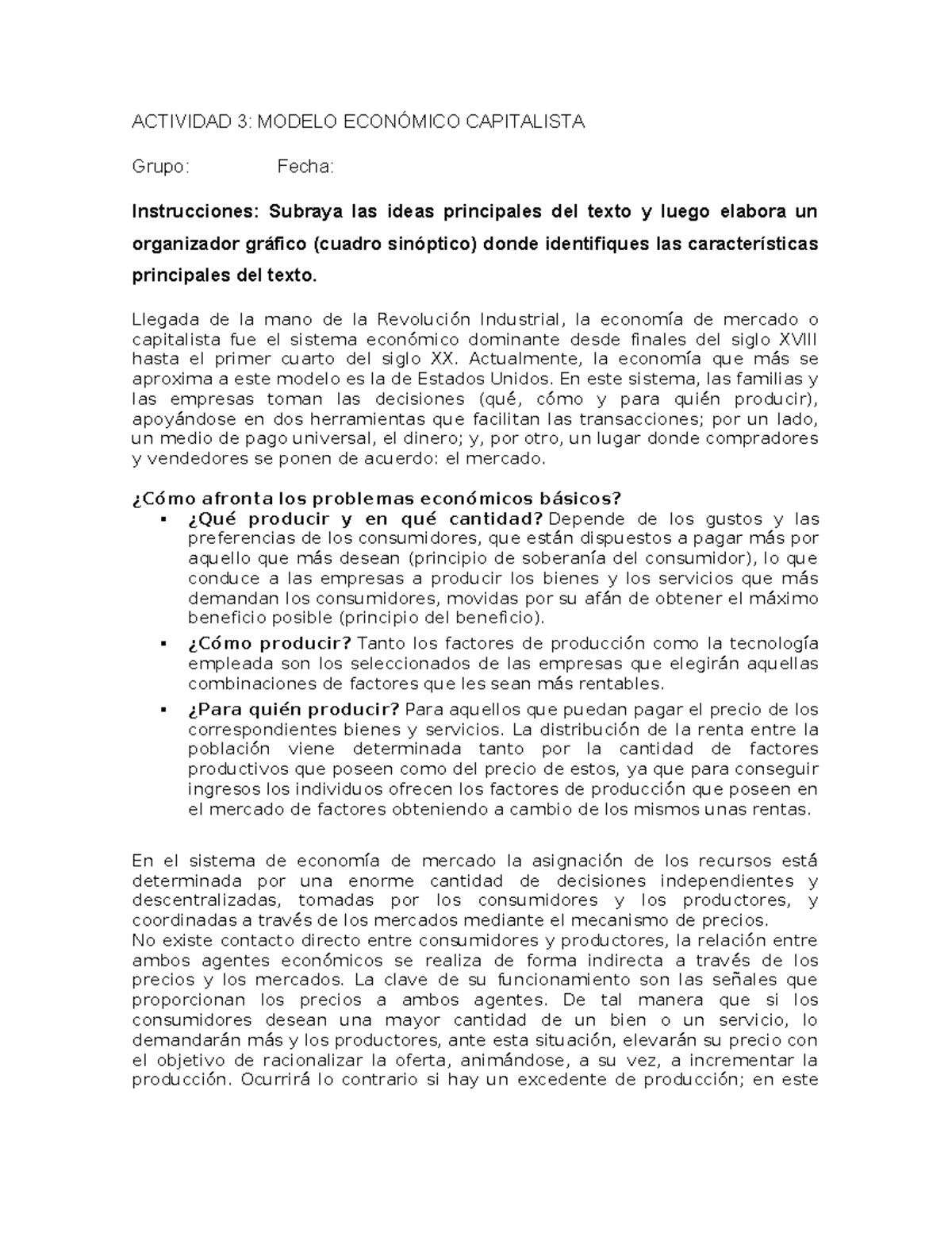 Actividad 3 - Modelo capitalista - ACTIVIDAD 3: MODELO ECONÓMICO ...