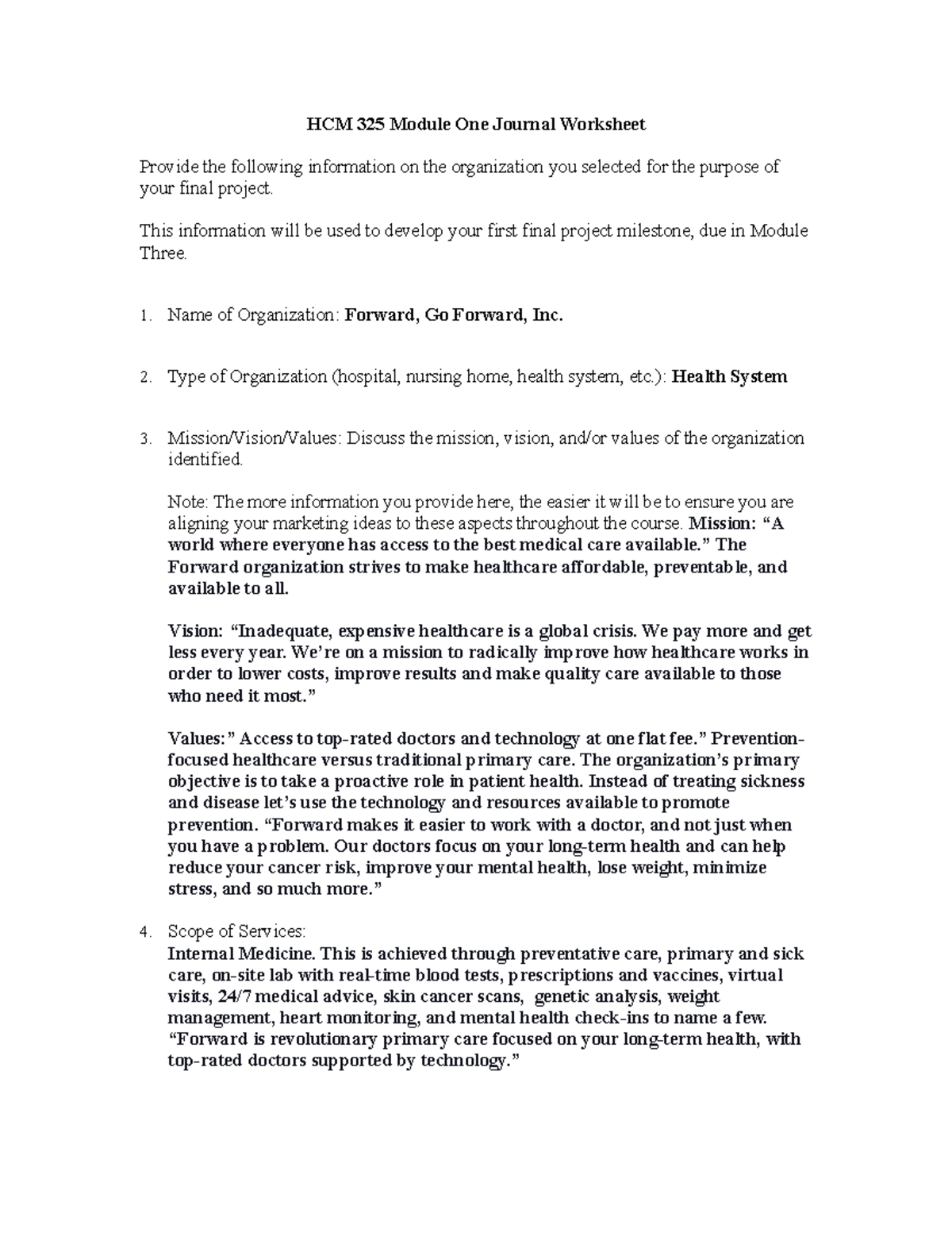 HCM 325 Module One Journal Worksheet Rakeitha Horton (10) - HCM 325 ...