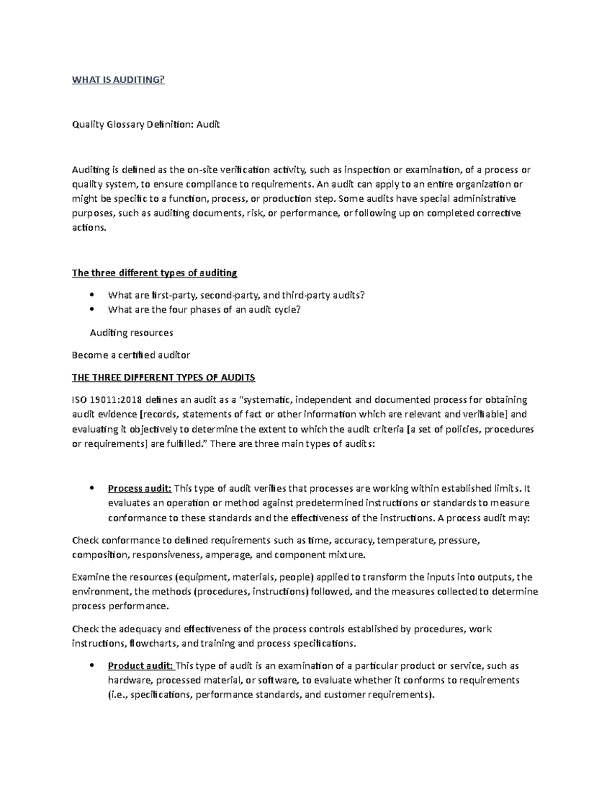 Auditing, what is auditing - WHAT IS AUDITING? Quality Glossary ...