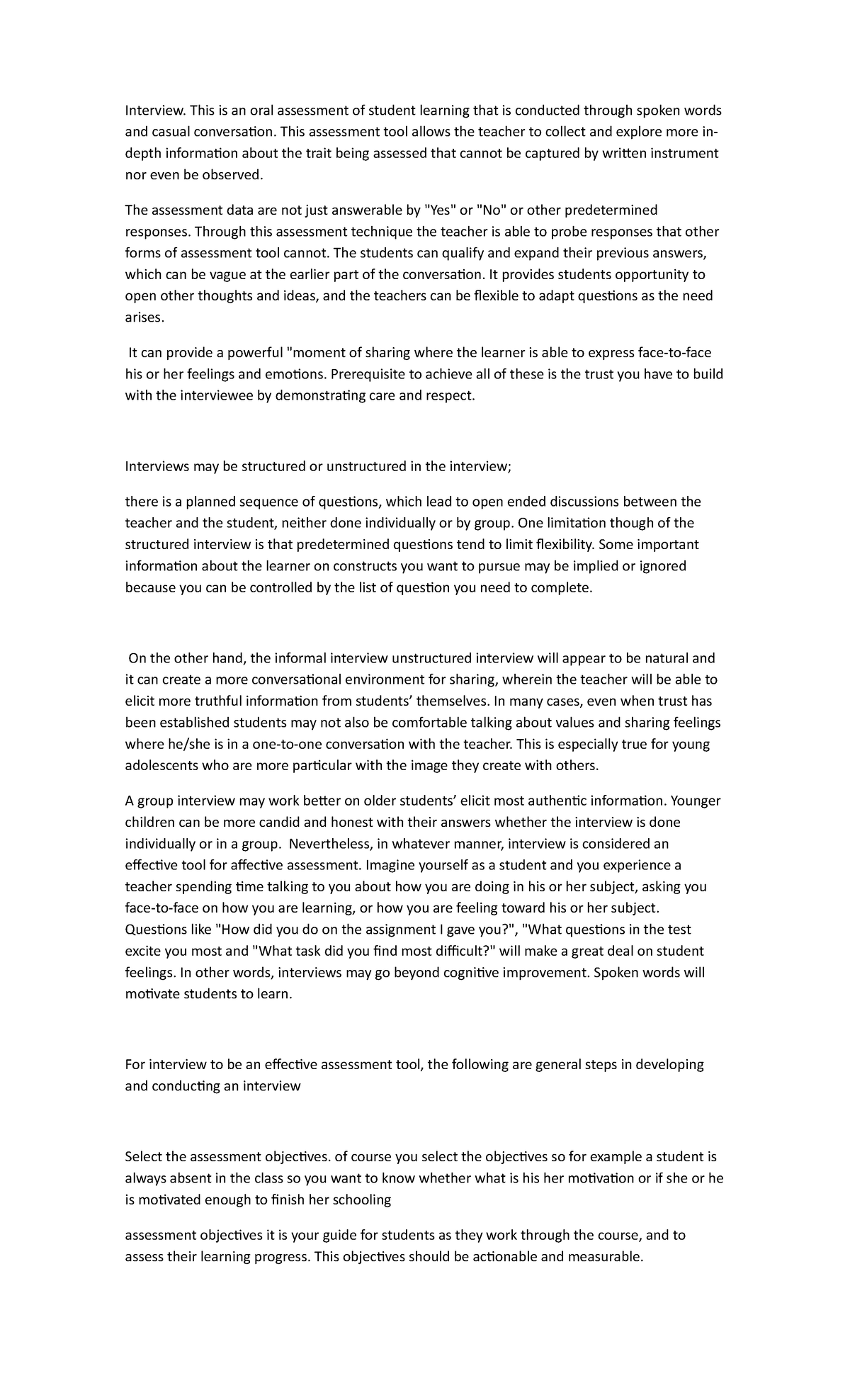 Interview. This-WPS Office - Interview. This is an oral assessment of ...