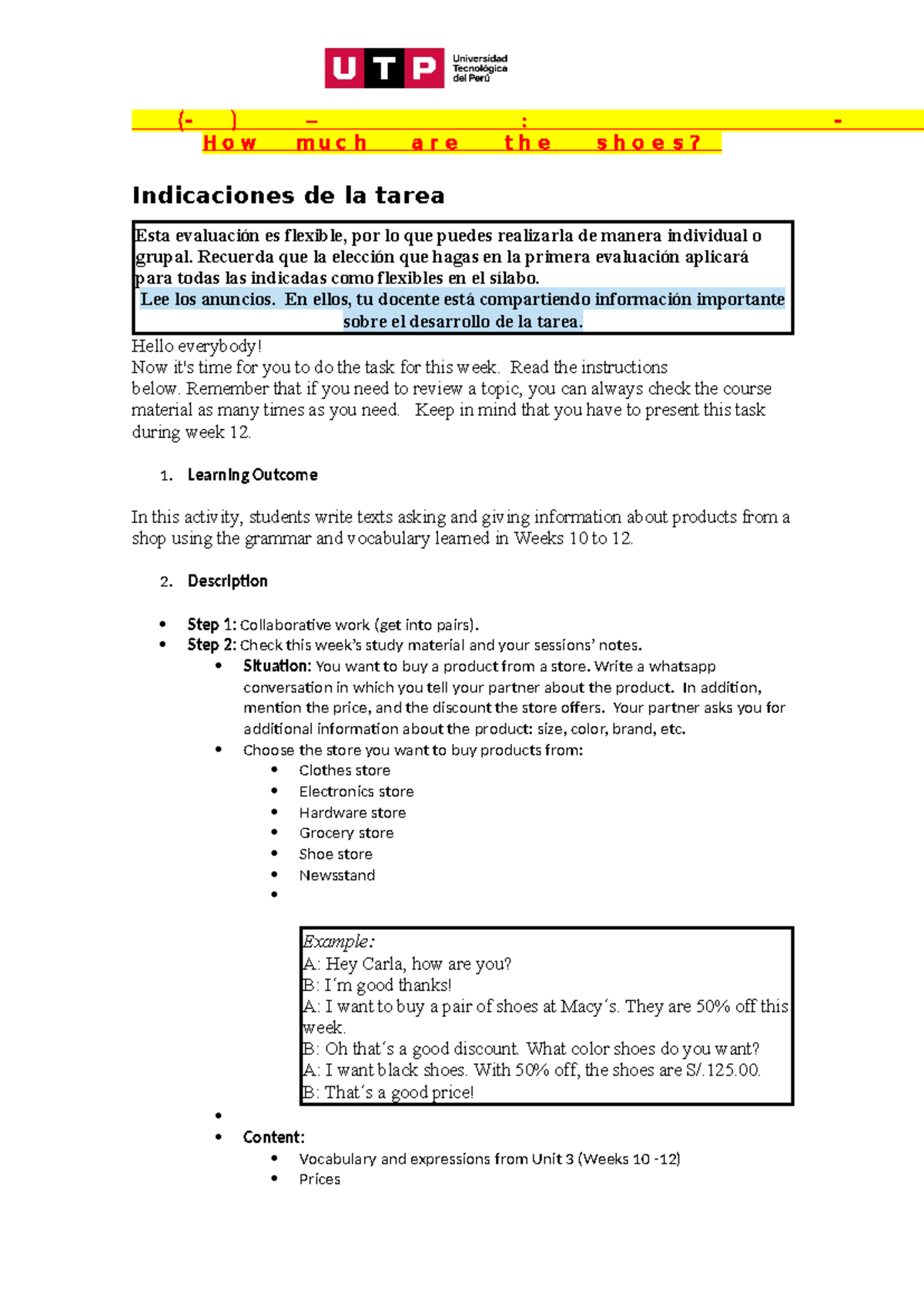 🔴 (AC-S12) Week 12 – Writing Task Assignment - How much are the shoes - 🔴 (-A A )A 12 – AAAA 12 ...