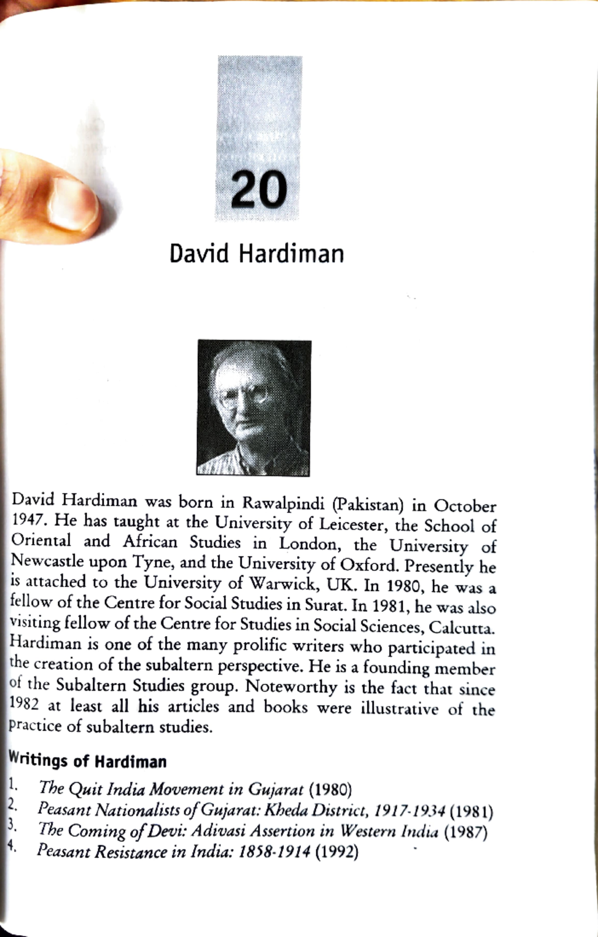 David Hardiman - Book - Writings of Hardiman David Hardiman was born in ...