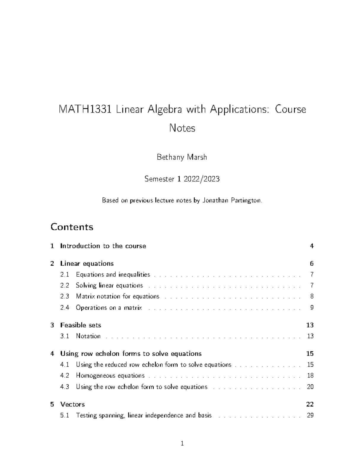 Math 1331 - It is interesting and fun - MATH1331 Linear Algebra with ...