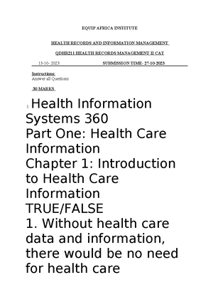 Health DATA Classification Notes 2-1 - HEALTH DATA CLASSIFICATION ...