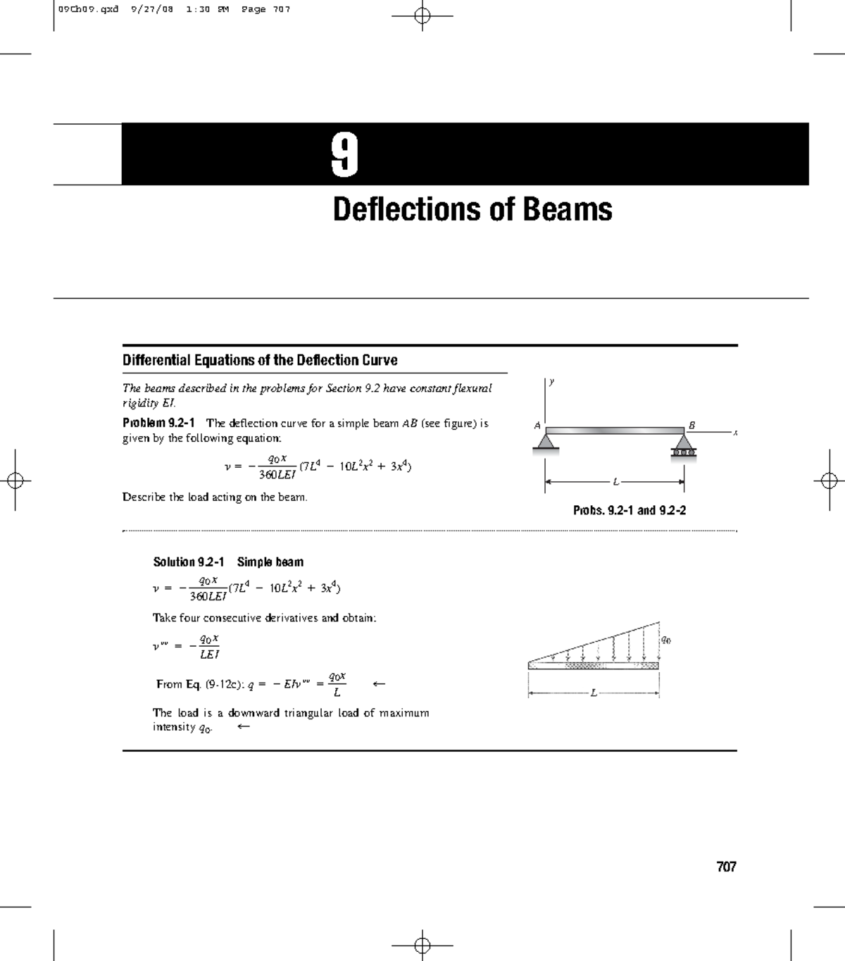 Chapter 9 mecmat gere7chambauer - Differential Equations of the Deflection Curve The beams ...