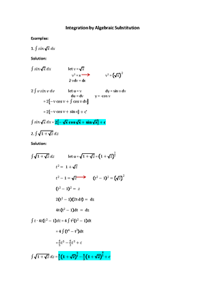 Integral Calculus (Integration by Trigonometric Substitution Case I ...