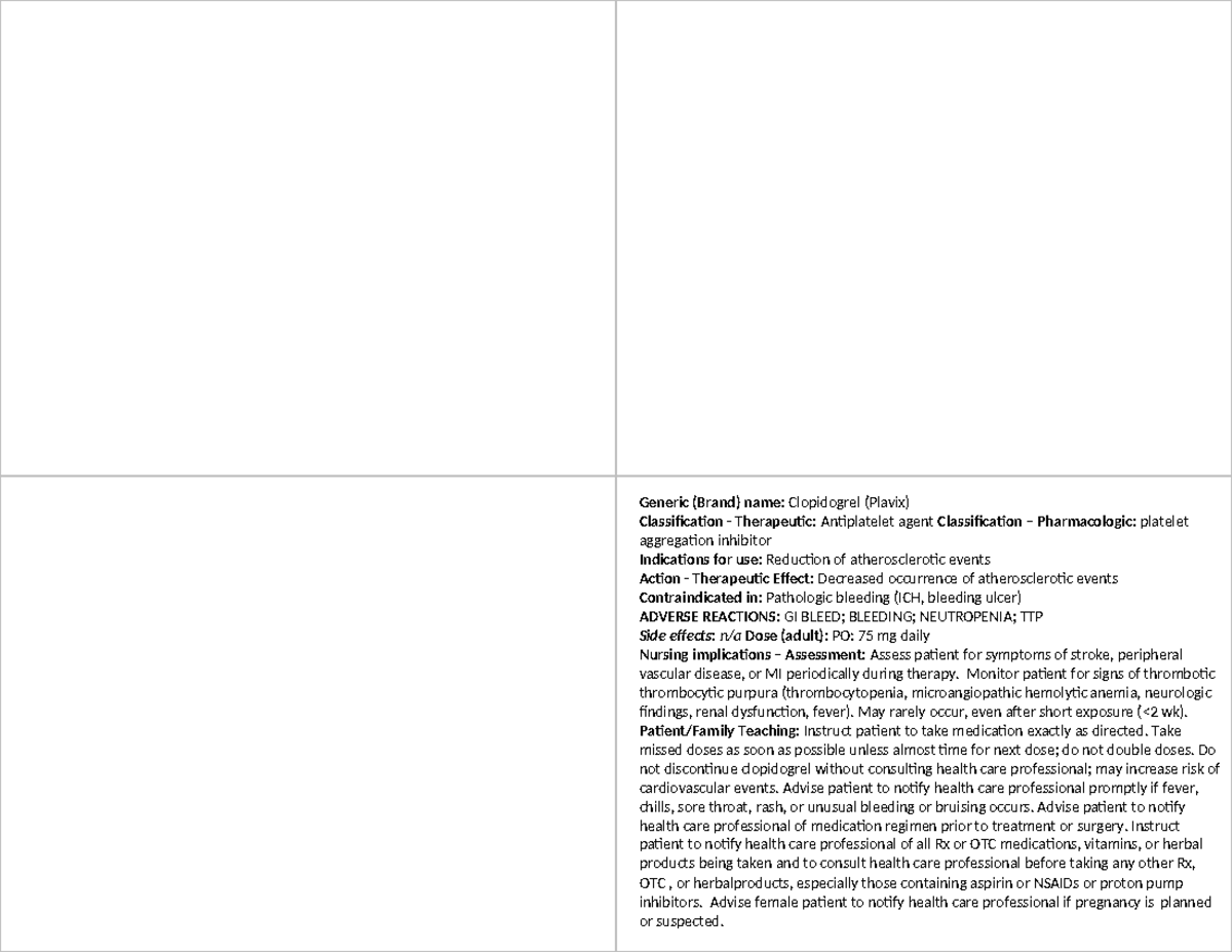 Topic 1 blood thinners 2 - warfarin heparin iv heparin sc clopidogrel ...