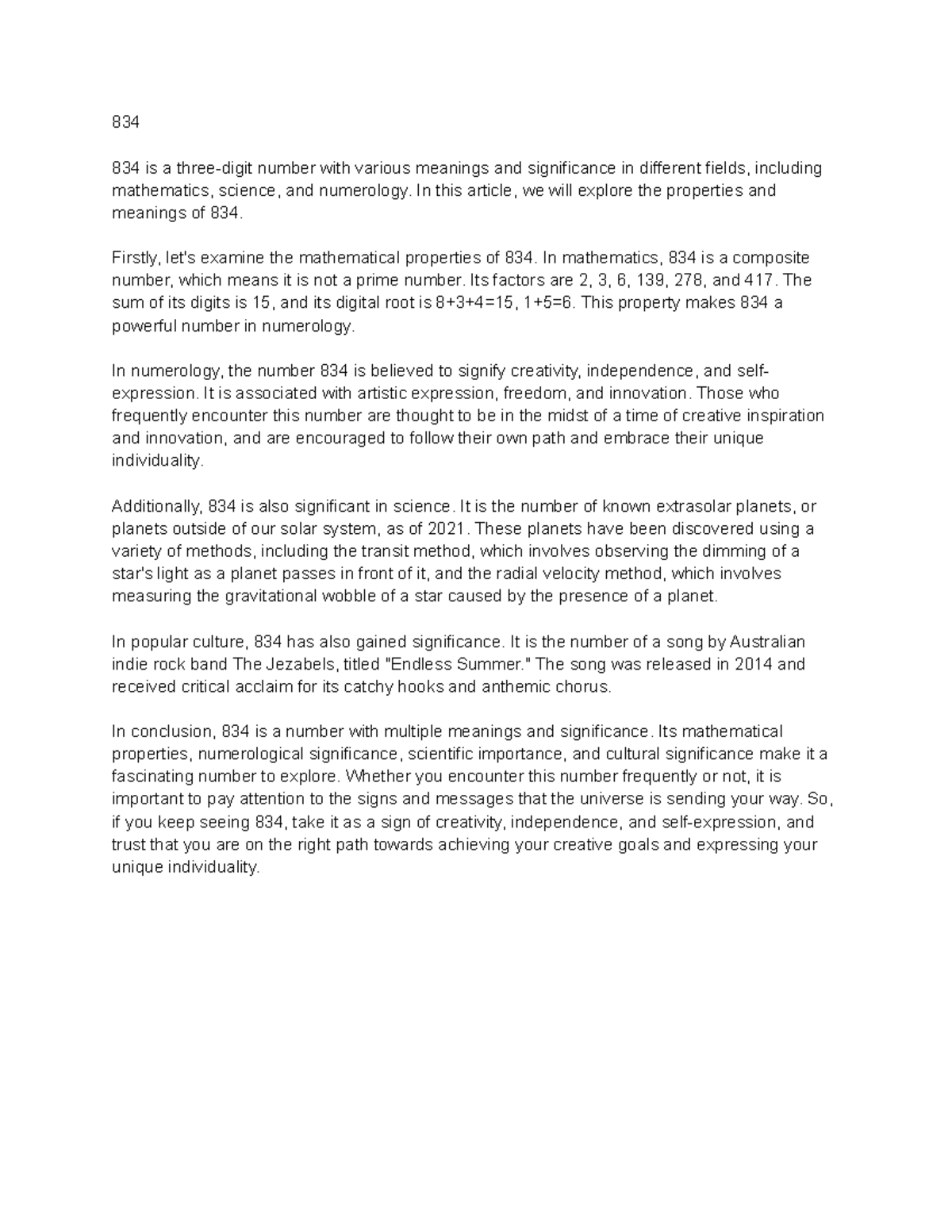 Untitled document (51) - 834 834 is a three-digit number with various ...