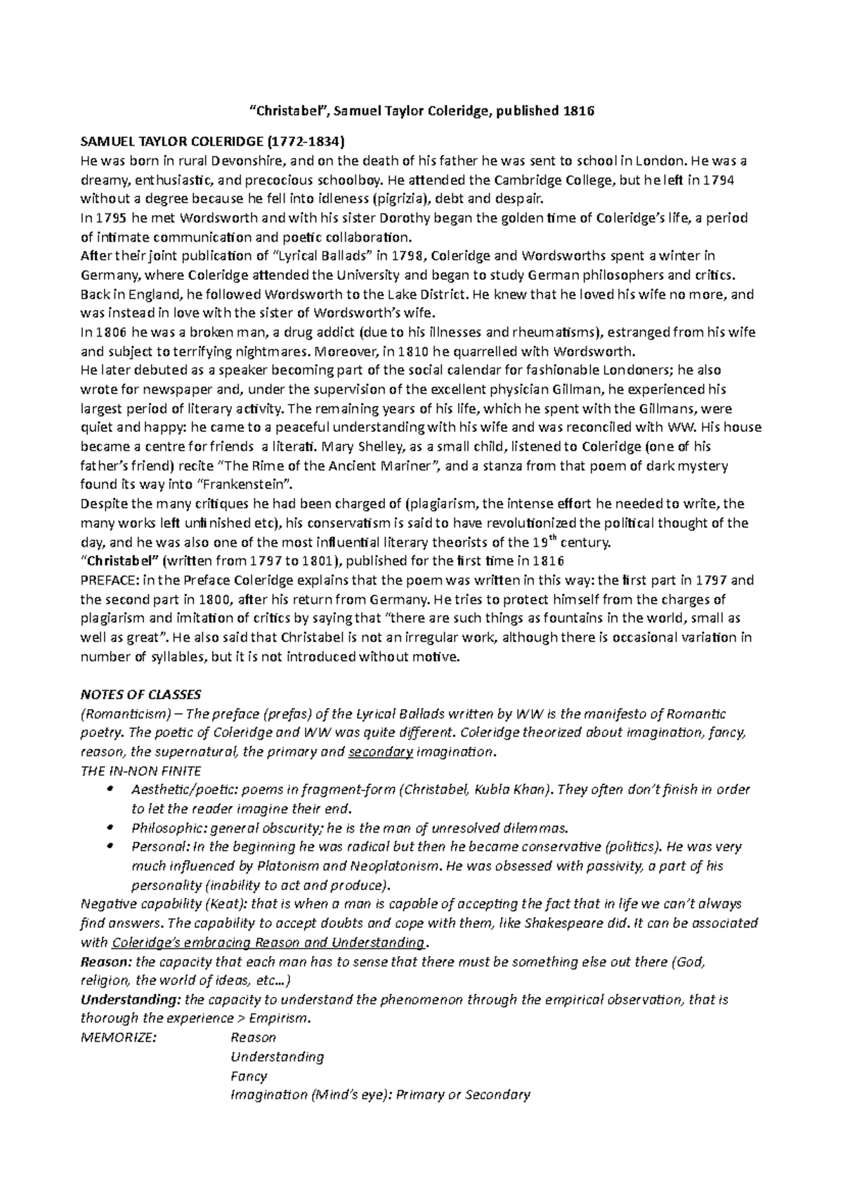 Christabel by Coleridge - “Christabel”, Samuel Taylor Coleridge ...