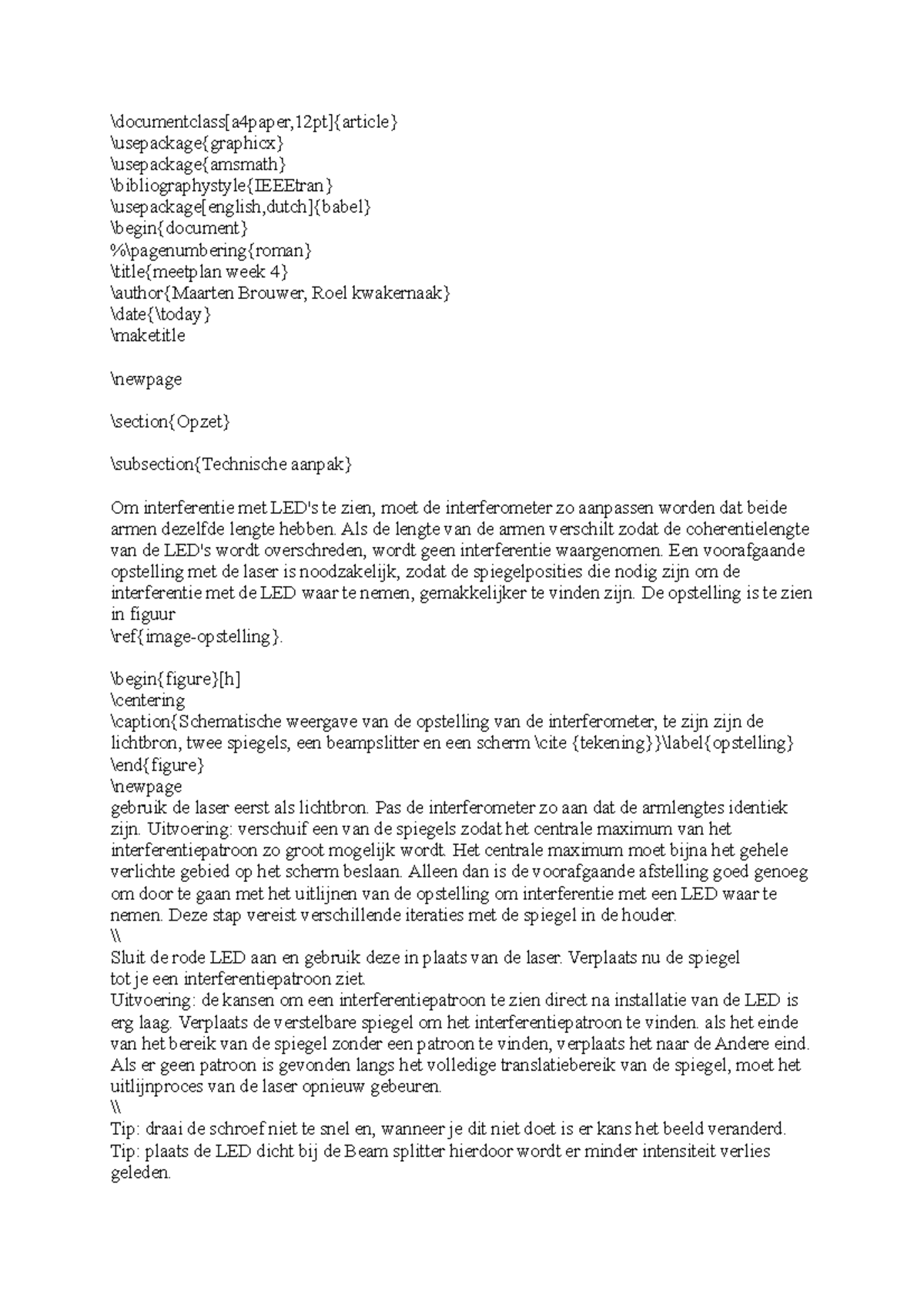 Meetplan week 5 - \documentclass[a4paper,12pt]{article} \usepackage ...