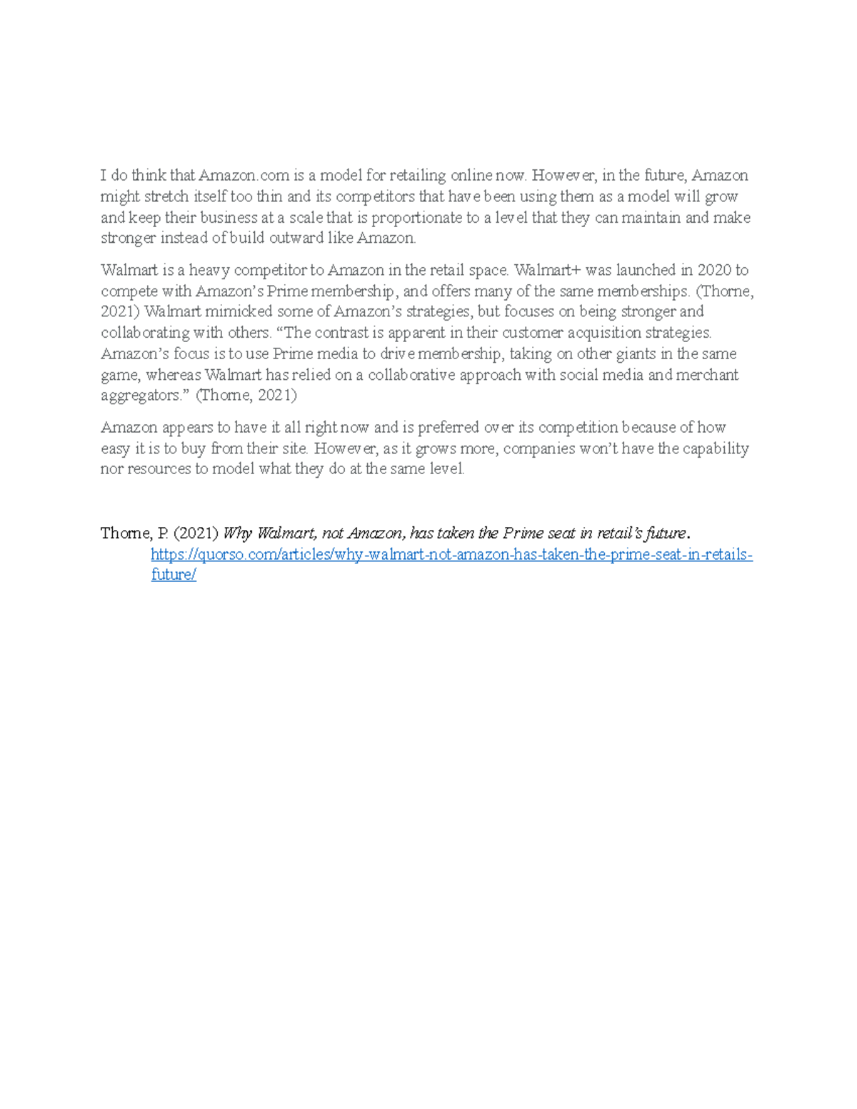 Amazon case study discussion part 2 - I do think that Amazon is a model ...