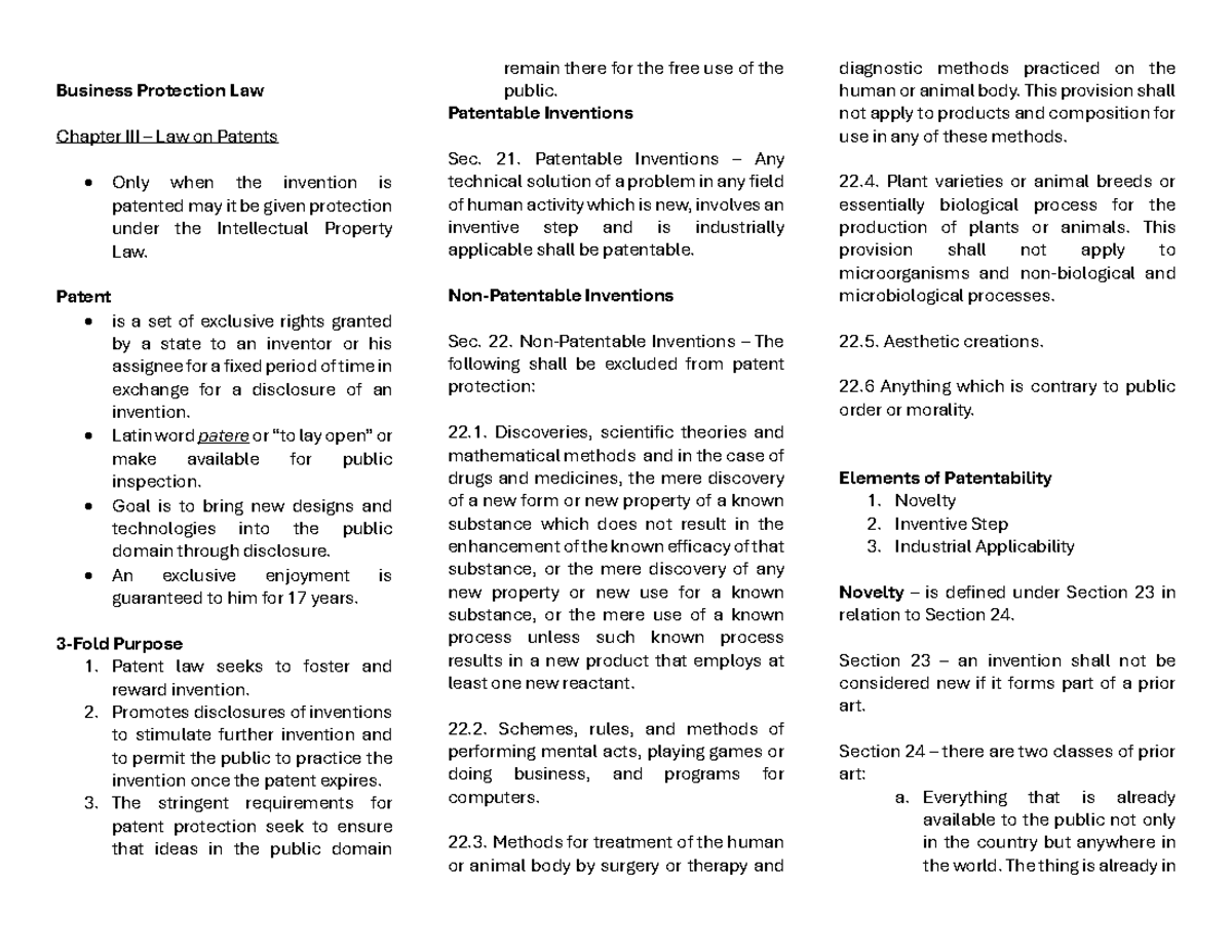 ( Buprolo)%20Chapter%203%20&%20%204 - Business Protection Law Chapter ...