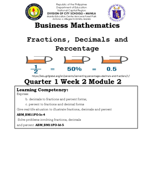 ABM 11 Business Mathematics Q1 W3 Mod3 - Re p ub lic o f the Philip p ...