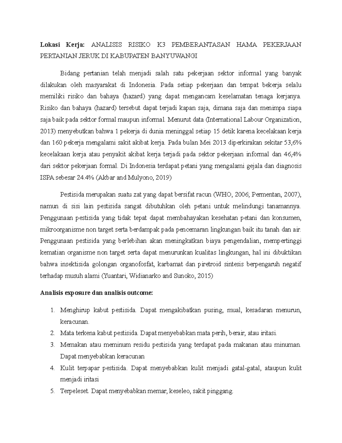Epidemiologi Penyakit Tidak Menular Analisis Risiko K3 - Lokasi Kerja ...
