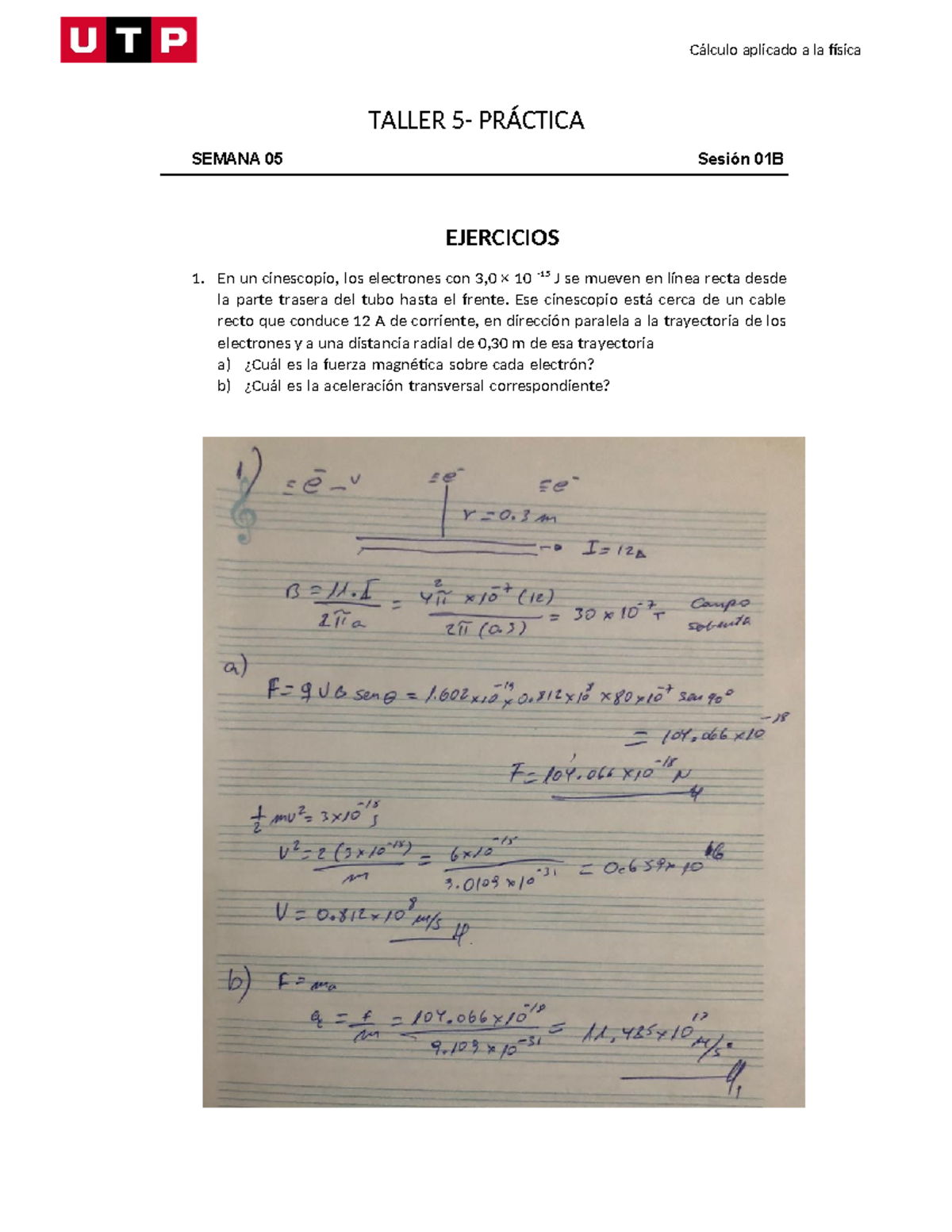 Taller semana 5 2 - 2 TALLER 5- PRÁCTICA SEMANA 05 Sesión 01B ...