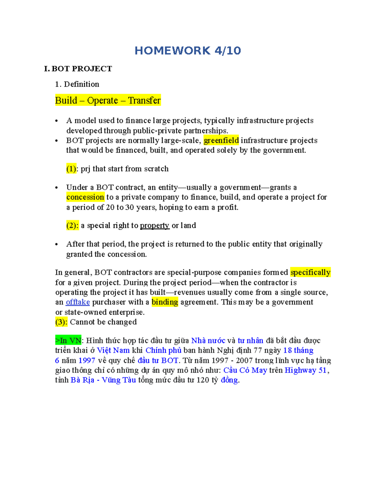 Principles of economics - HOMEWORK 4/ I. BOT PROJECT Definition Build ...